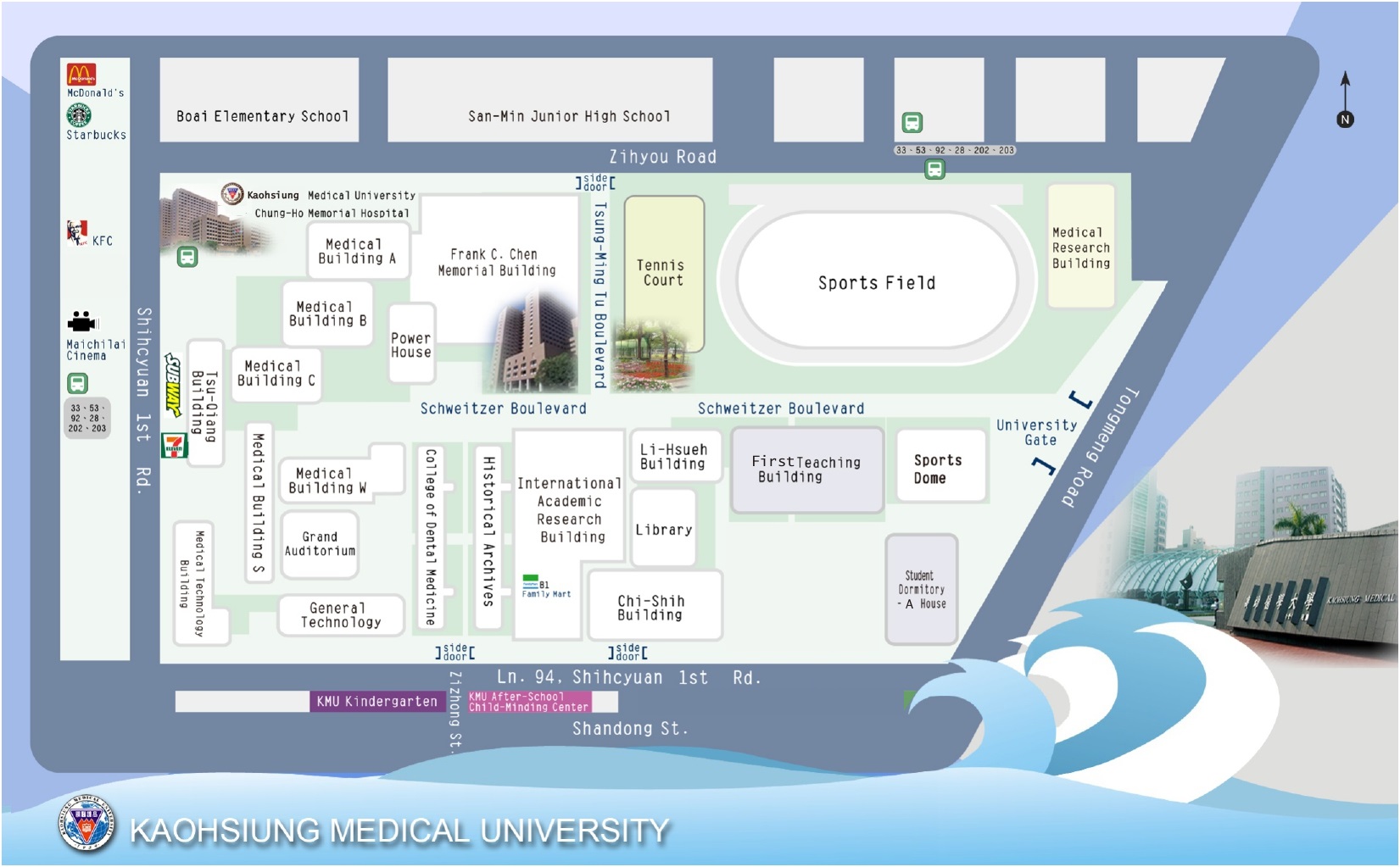 KMU International Students Life Information Website - Campus Map
